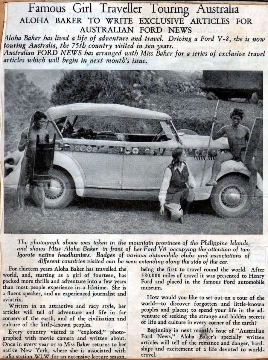 Aloha Wanderwell, first woman to drive around the world with Model T ...